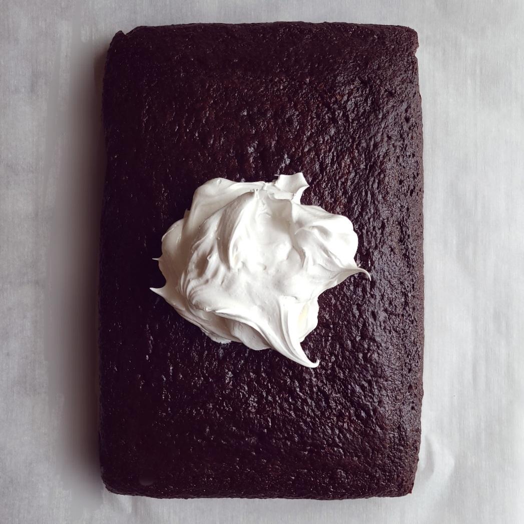 Chocolate Marshmallow Cake - Whisking Wolf