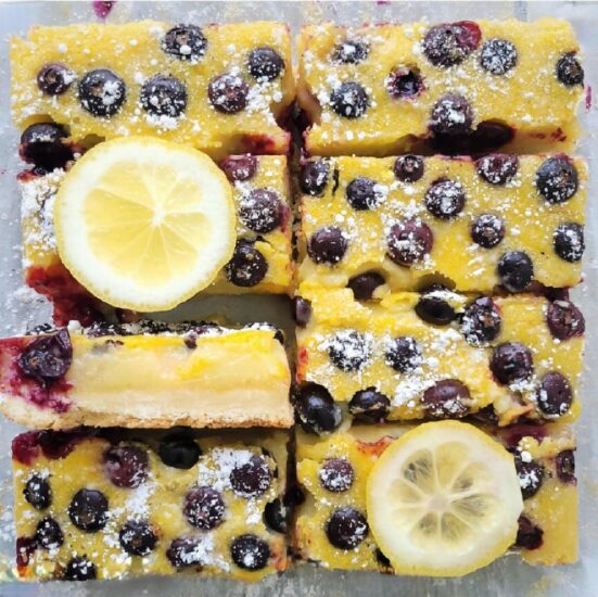 Blueberry Lemon Shortbread Bars - Whisking Wolf